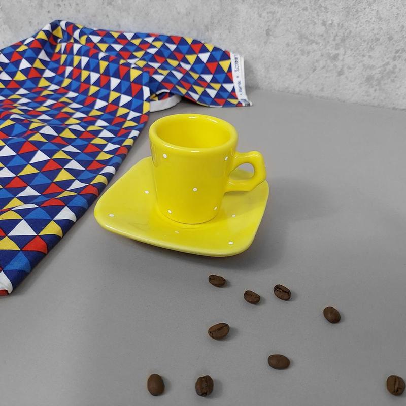 Xícara de Café Provençal 60 ml Amarela Poá - Ordalha - Xícaras de Café ...