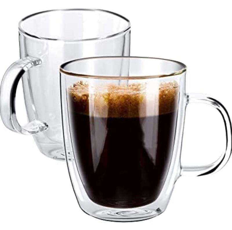 Xícara Dolce Home para Café Chá suco Parede Dupla vidro Borossilicato 350ml 8,2cm x 11,5cm ...