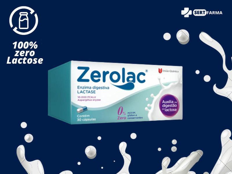 Zerolac Enzima Lactase 10.000 30 Caps Original Zero Açúcar - União ...