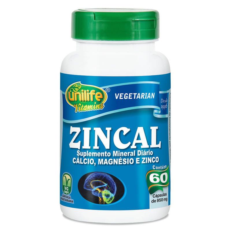 Zincal (950mg) 60 Cápsulas Vegetarianas - Unilife - Fitoterápicos ...