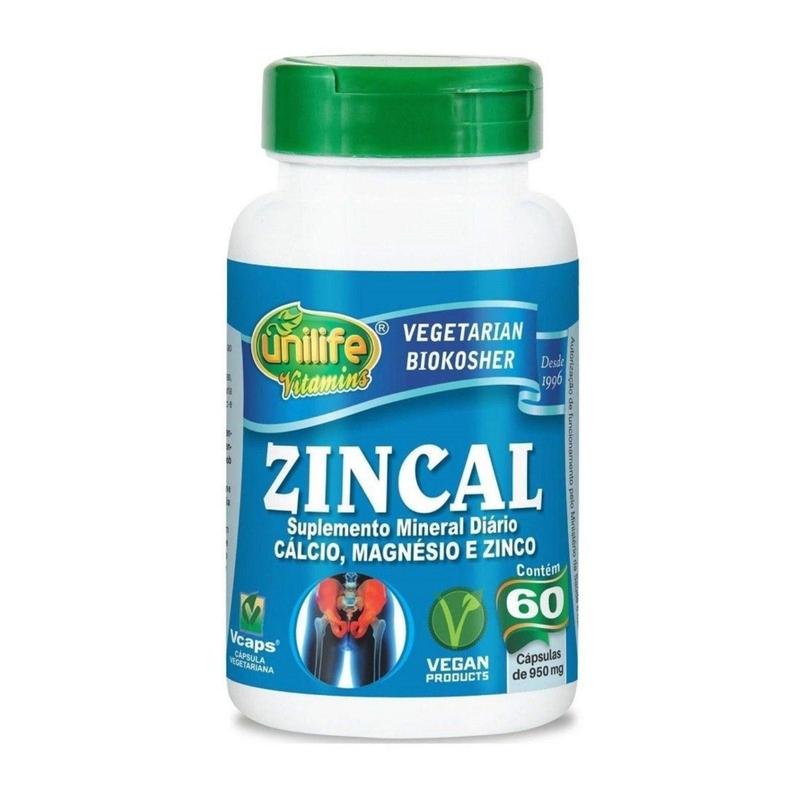 Zincal Cálcio, Magnésio e Zinco 60 Cápsulas Unilife - Cálcio - Magazine ...