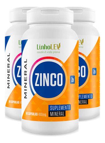 Zinco 400mg 3 X 60 Cápsulas - Linho Lev - Zinco - Magazine Luiza