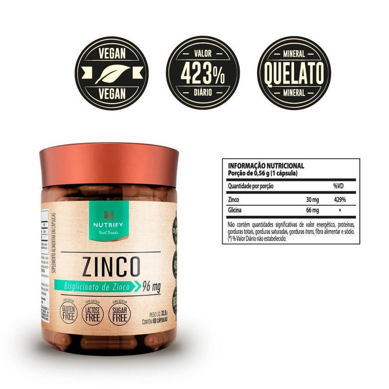 Zinco 60 cps - Nutrify - Zinco - Magazine Luiza