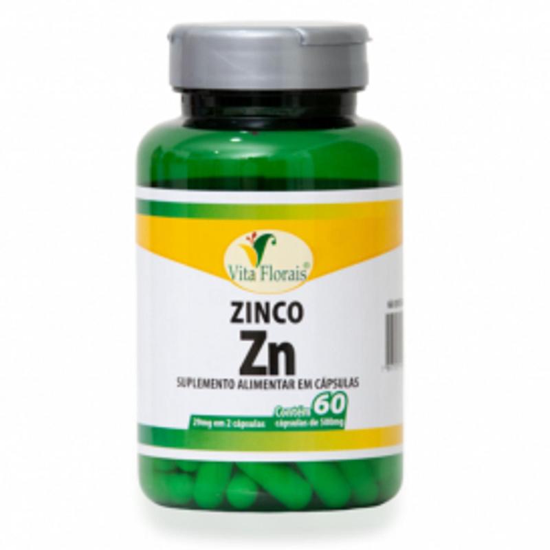 Zinco zn - suplemento alimentar em cápsulas (60 cáps.) - VITA FLORAIS ...