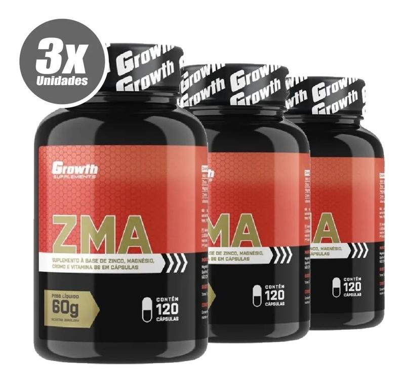 Zma 120 Cápsulas Growth Supplements Kit 3 Potes - ZMA - Magazine Luiza