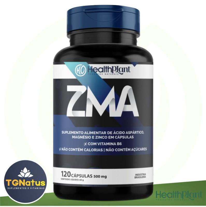 ZMA - Zinco Magnésio e Vitamina B6 500Mg 120 caps - HealthPlant - ZMA ...